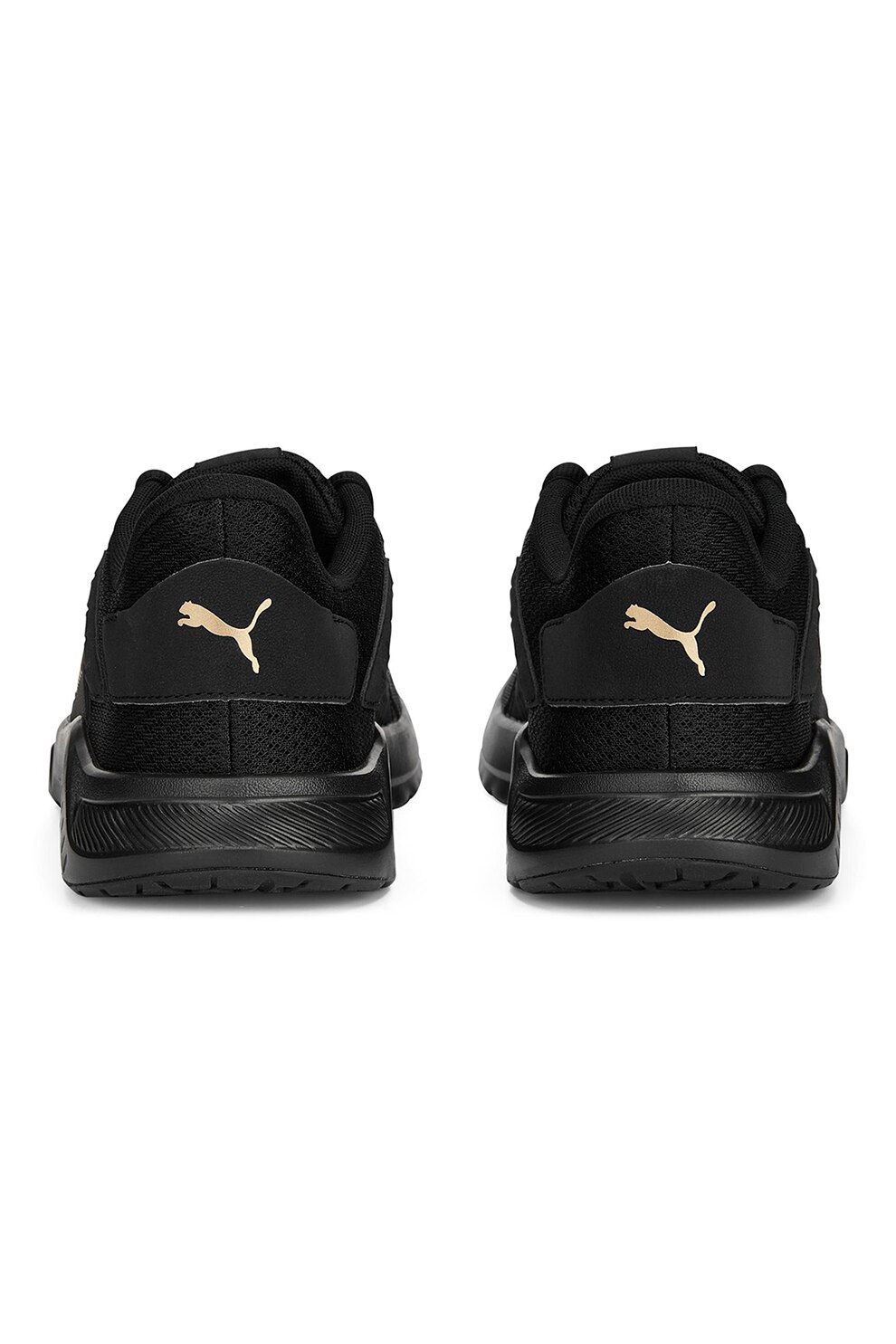 Puma, Pantofi unisex cu detalii logo, pentru antrenament, Auriu, Negru ...
