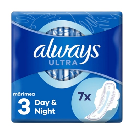 Absorbante Always Ultra Day & Night, 7 bucati - eMAG.ro
