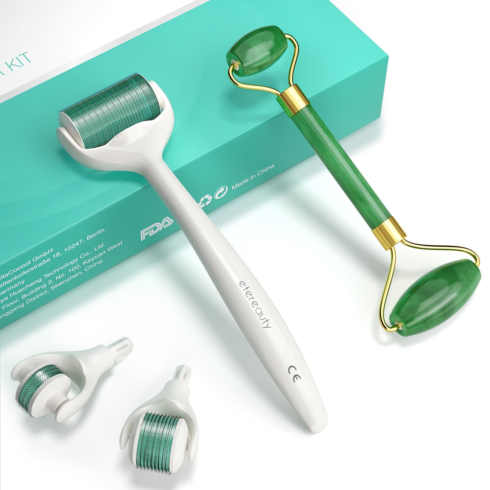 Kit de masaj facial pentru ingrijirea pielii ETEREAUTY 4 in 1 Derma ...