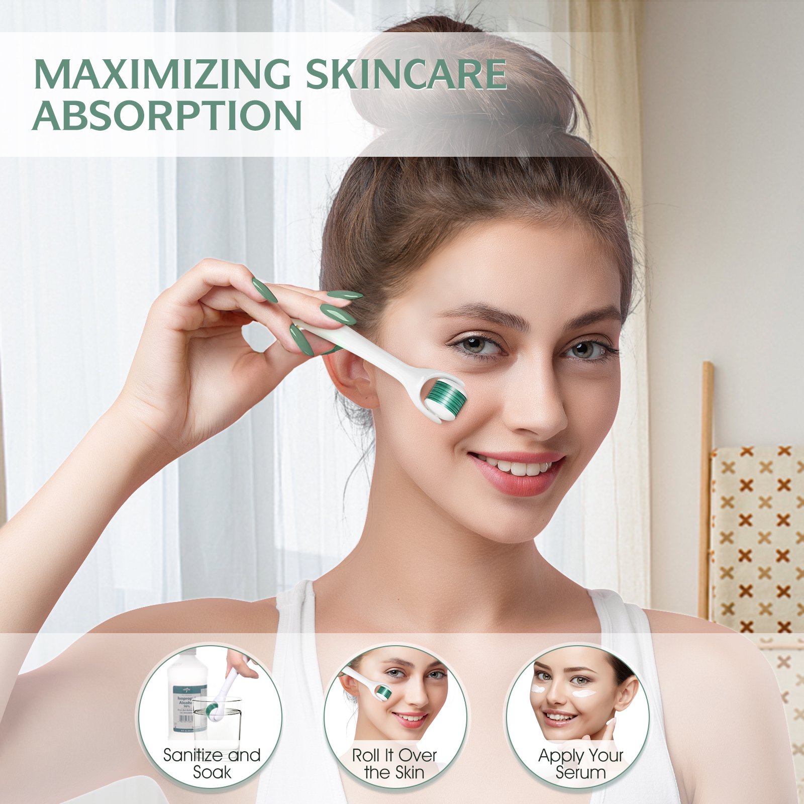 Kit de masaj facial pentru ingrijirea pielii ETEREAUTY 4 in 1 Derma ...