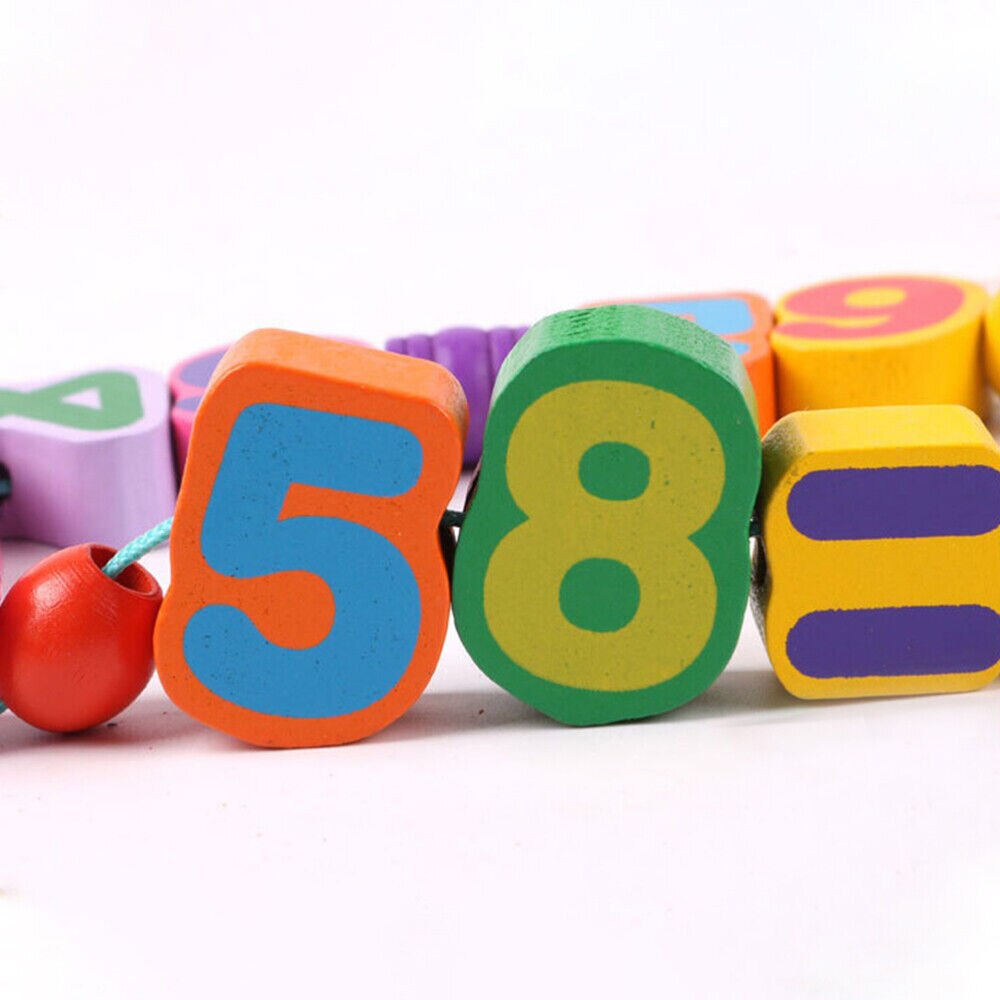 Set cifre colorate de insiruit din lemn, Montessori, multicolor, 87 de ...