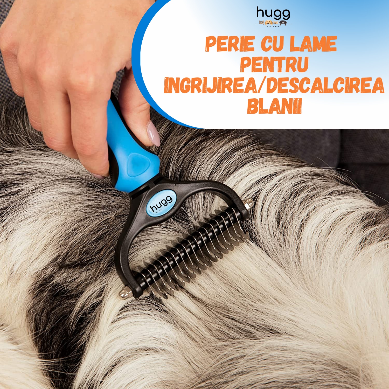 Perie Par Blana Caini, Pisici, Animale, HUGG, Trimmer 2 in 1, Anti ...
