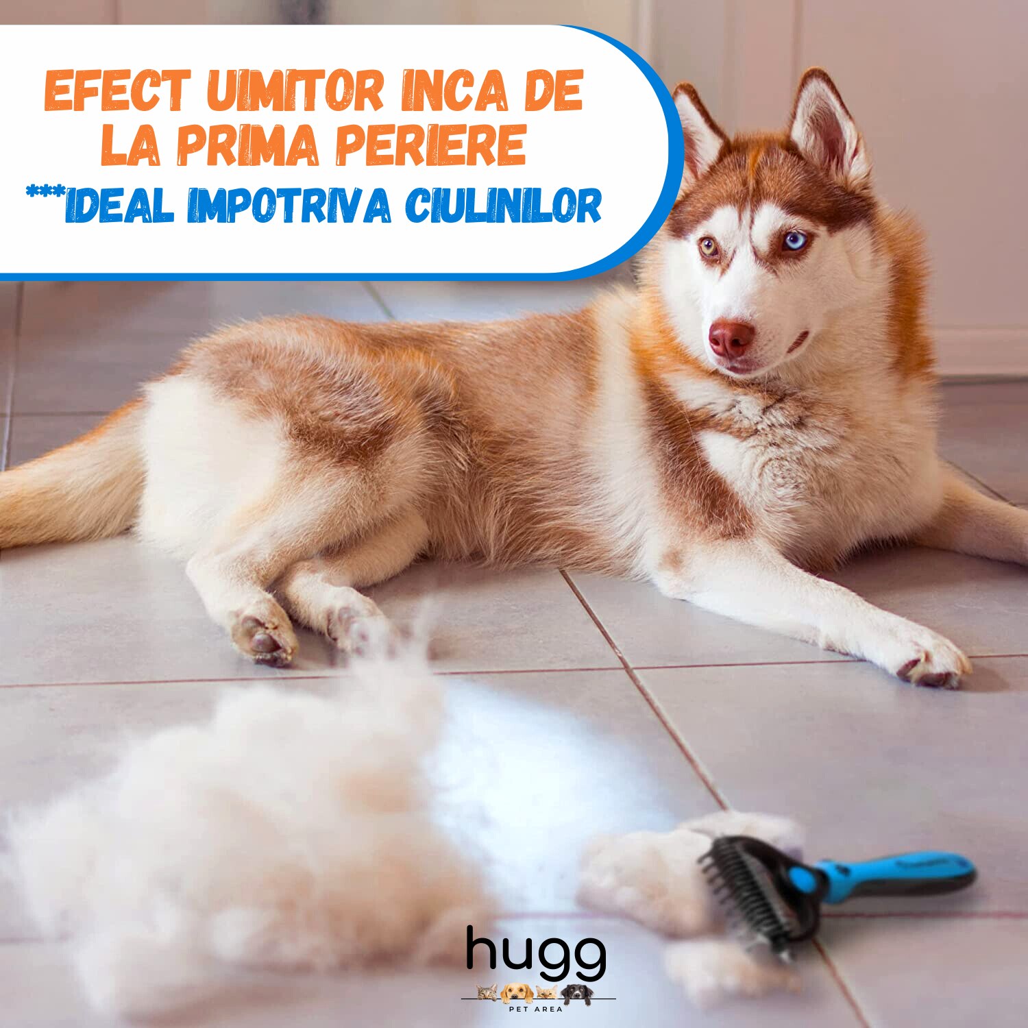 Perie Par Blana Caini, Pisici, Animale, HUGG, Trimmer 2 in 1, Anti ...