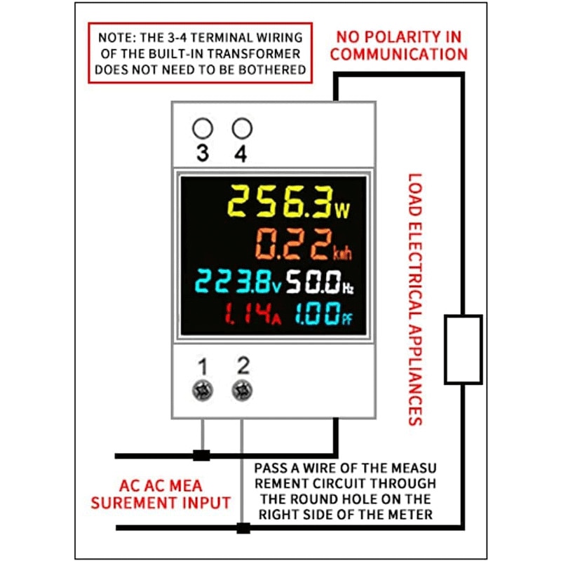 Contor monofazat de energie electrica, Vaxiuja, 40-300V, 100A, Display ...
