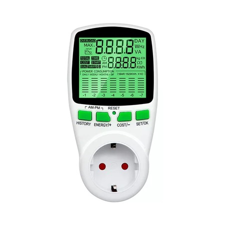 Priza cu contor de energie electica, contor de costuri de energie cu ...