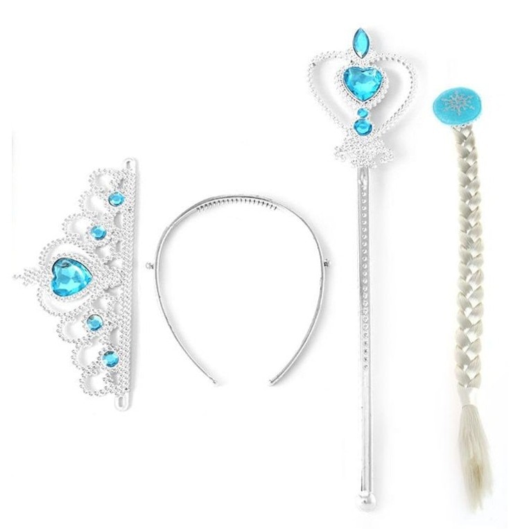 Set accesorii Printesa Elsa, codita, diadema si bagheta magica, 32 cm ...