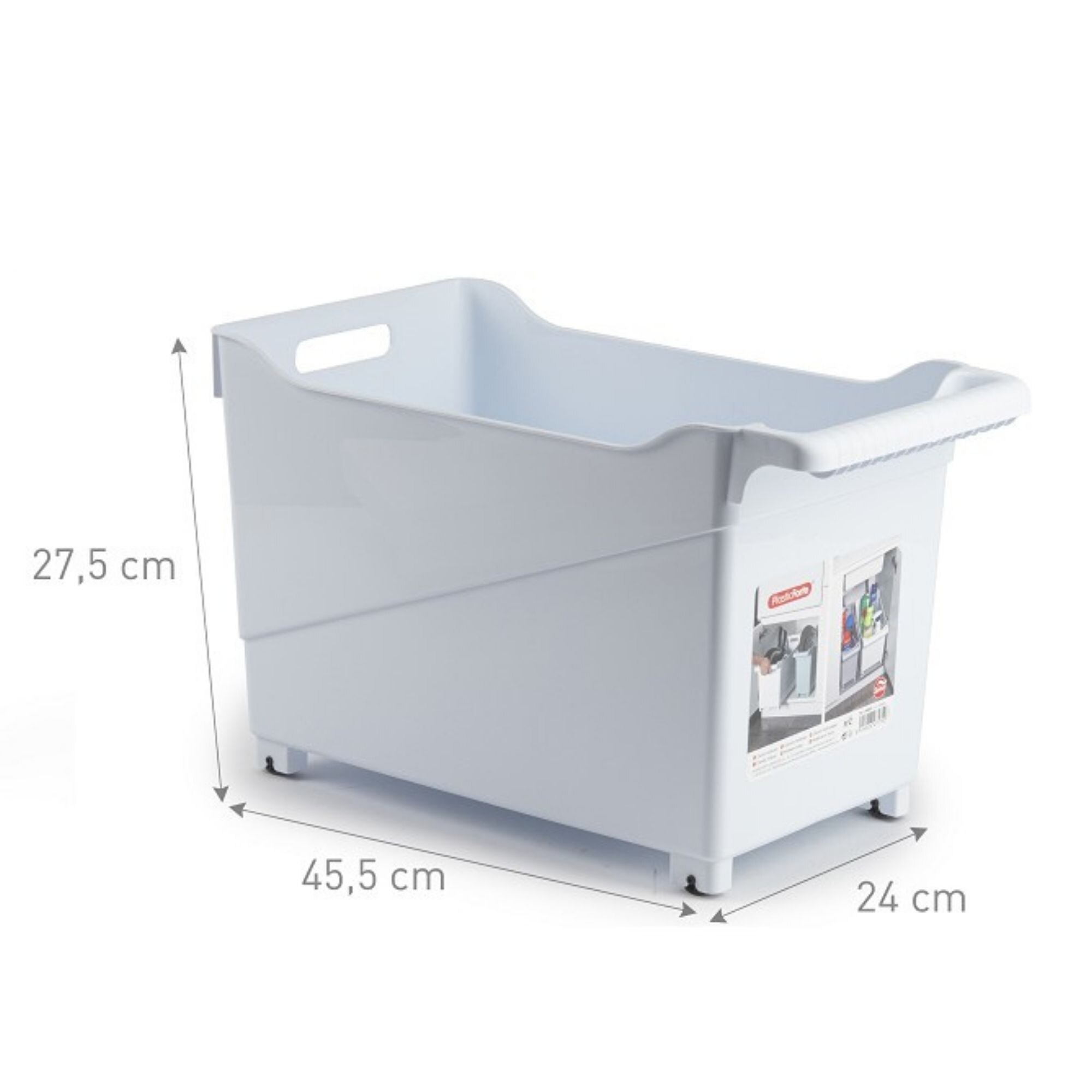 Cutie depozitare, cu role 24 x 45 x 27,5 cm, plastic, alba - eMAG.ro