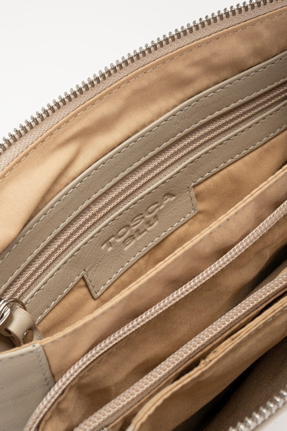 Tosca Blu, Кожена чанта Basic с лого, Камел - eMAG.bg