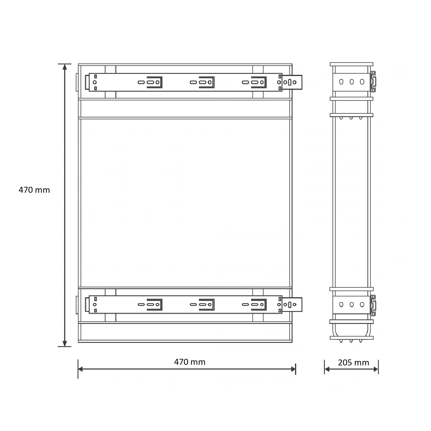 Cos Jolly cromat standard 15x45 culisare laterala glisiere cu bile ...