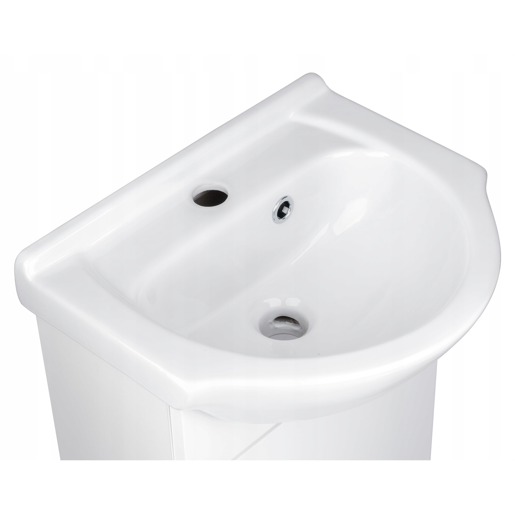 Set Dulap baie cu lavoar, de sine statator, alb, Pal, Domodomo 80x40 cm ...