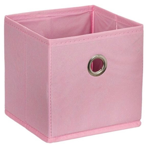 Set 4 cutii depozitare pentru obiectele mici, roz, cu inel metalic, 15 ...