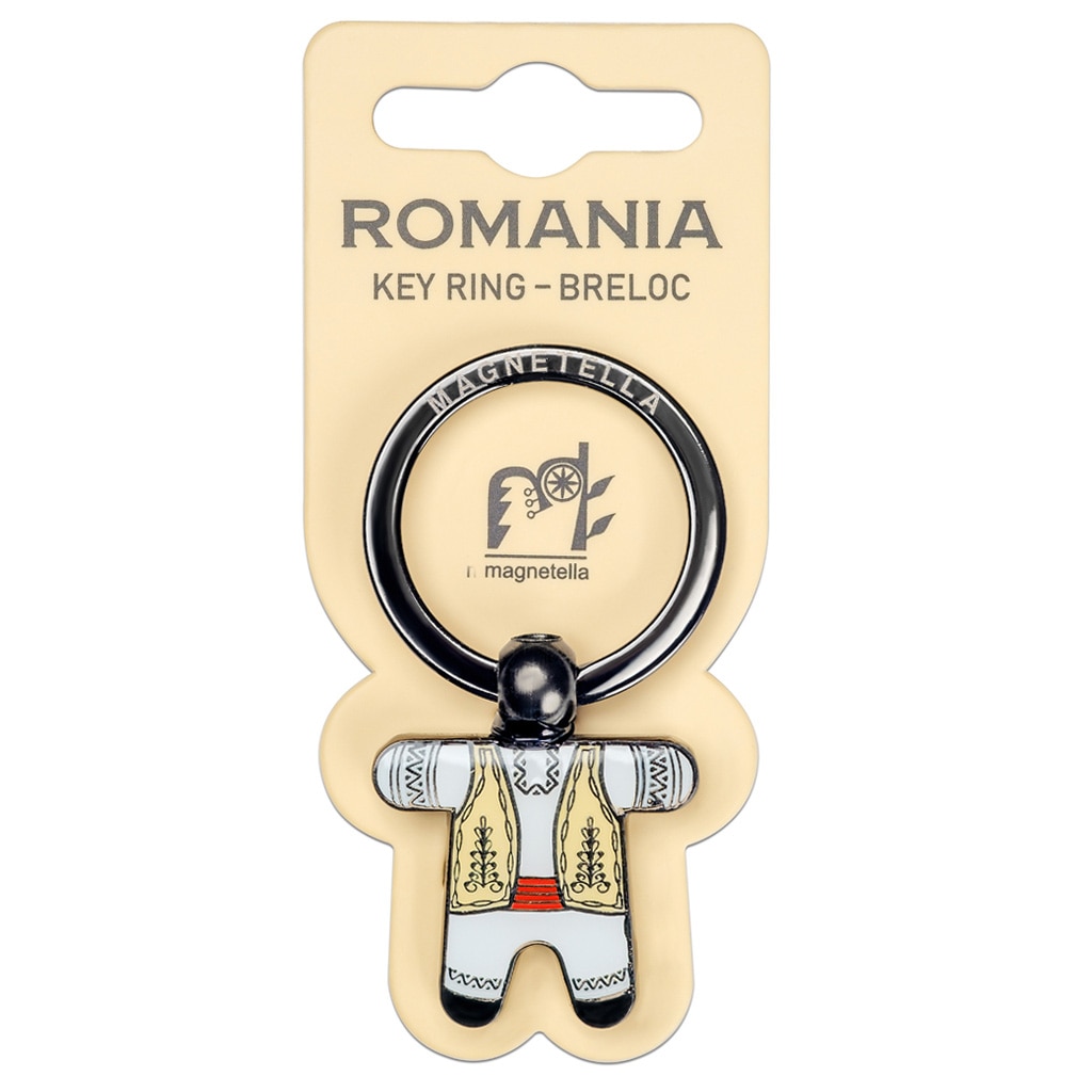 Breloc baiat, costum traditional Romania, placare neagra - eMAG.ro
