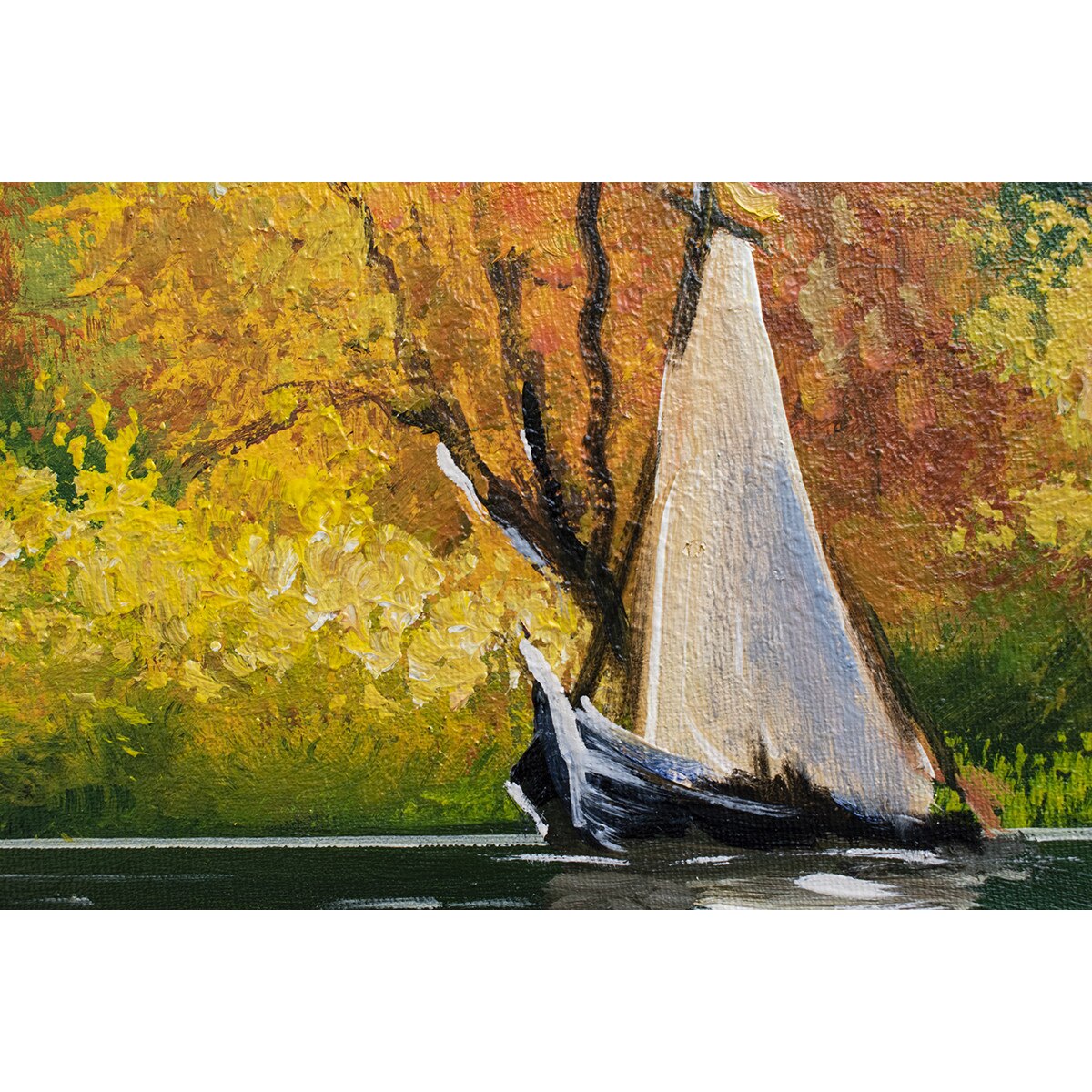 Tablou pictat manual Artnova, Pescarul norocos, pictura 80x80cm ulei pe ...