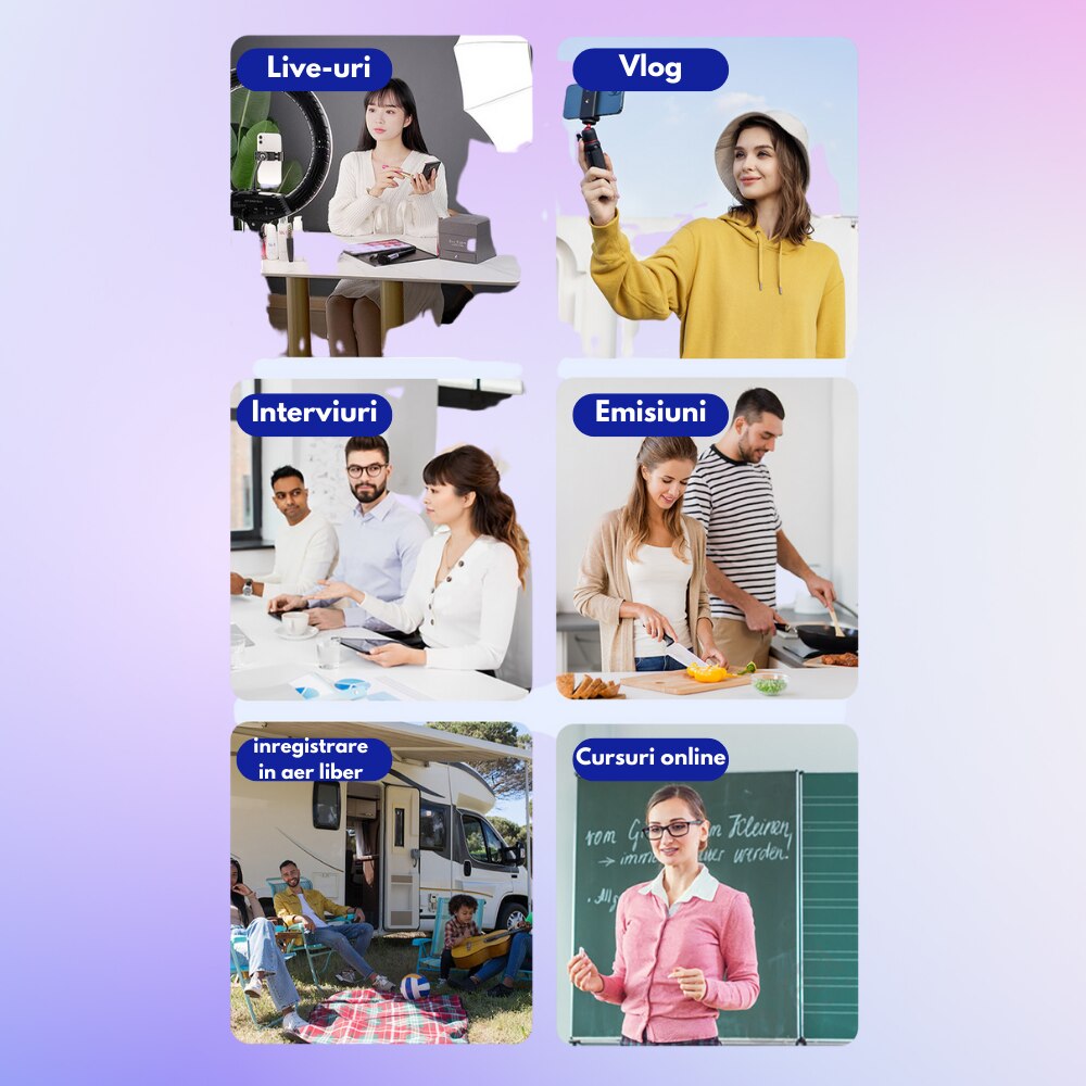 Set Microfon Lavaliera, Wireless, Emitator si Receptor, compatibil cu ...