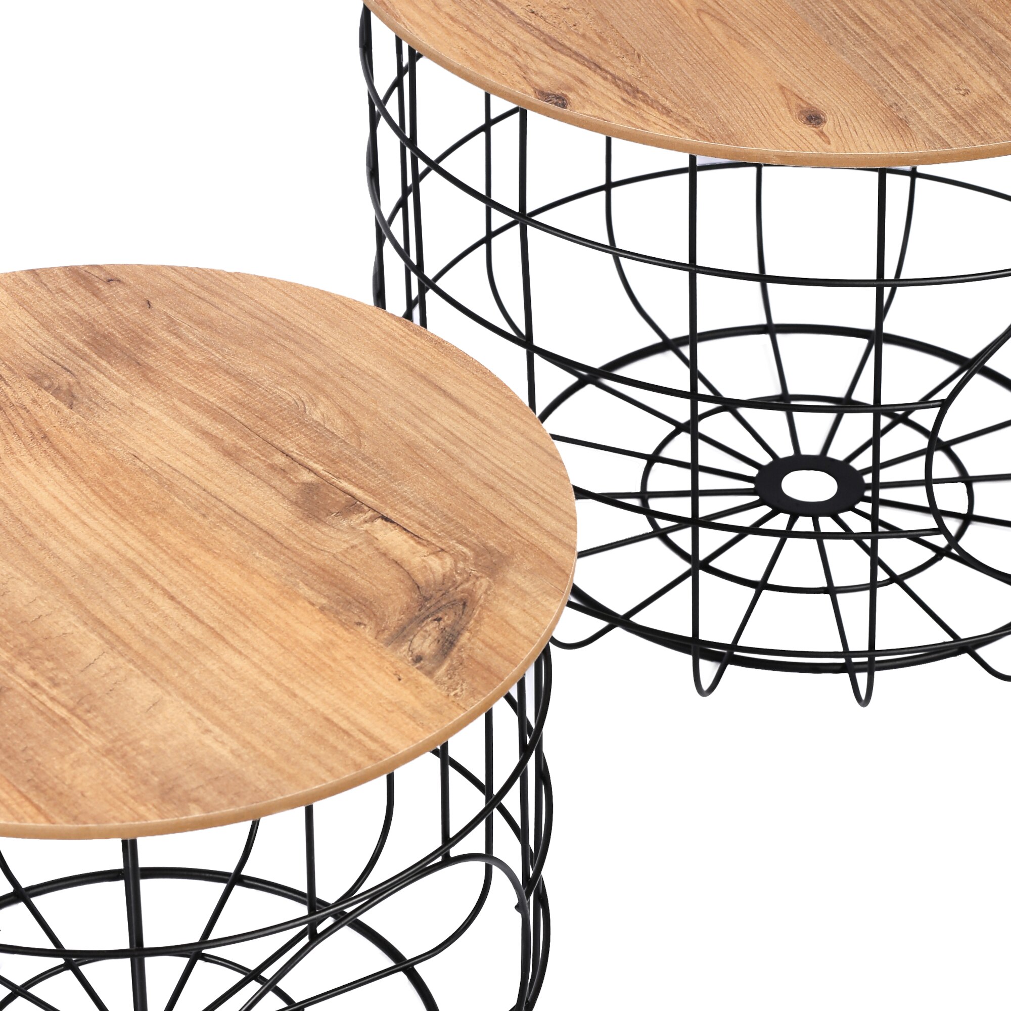 Set 2 cosuri metalice, en.casa, Haapajarvi, 41 x 54 cm, metal, mdf ...
