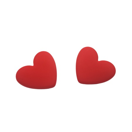 Cercei Stud ”Be loving - Red”, rosii, in forma de inimioara - eMAG.ro