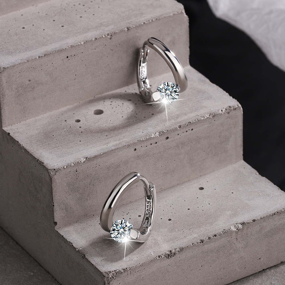 Cercei pentru femei Temperament, S925 argint, 0.8cm - eMAG.ro