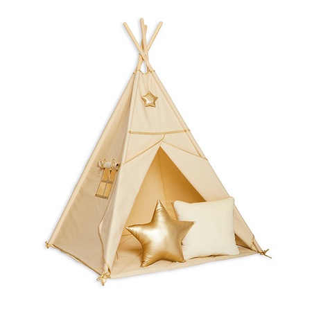 Teepee Sátor, Fun with Mum, Összecsukható, Bézs, Arany - eMAG.hu