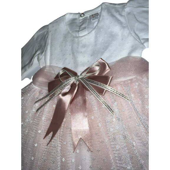 Rochita fetite, eleganta, Fundita, Tull, Tutu, Alb/Roz prafuit - eMAG.ro