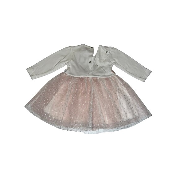 Rochita fetite, eleganta, Fundita, Tull, Tutu, Alb/Roz prafuit - eMAG.ro