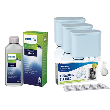 Aqualogis karbantartó készlet eszpresszógéphez, 3x AL-Clean szűrők, 10x ...