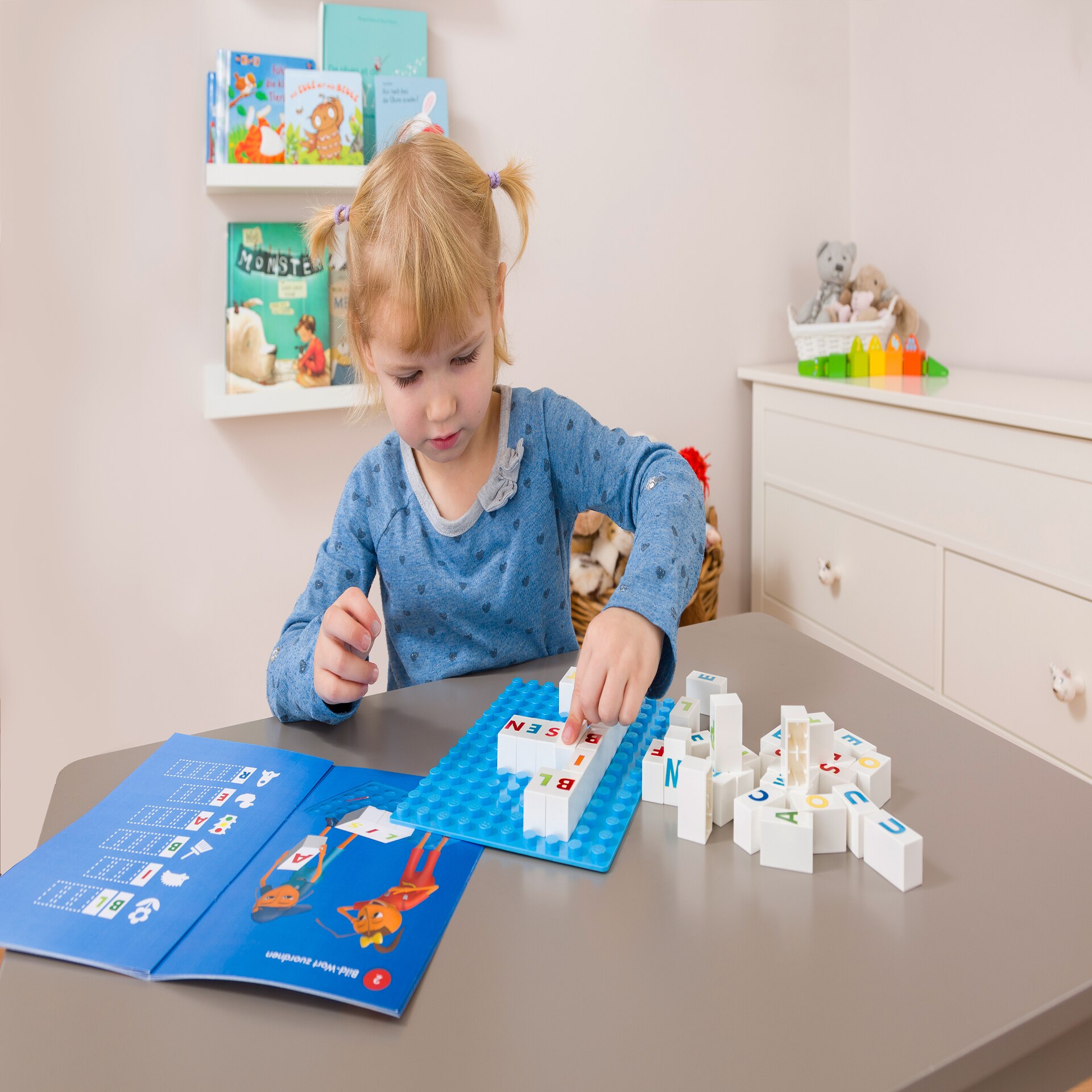 Set de constructie Hubelino, joc educational, invatam sa citim si sa ...