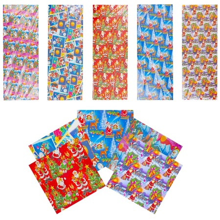 Hartie ambalaj cerata, 70x100 cm, Craciun, 100 buc/set - eMAG.ro
