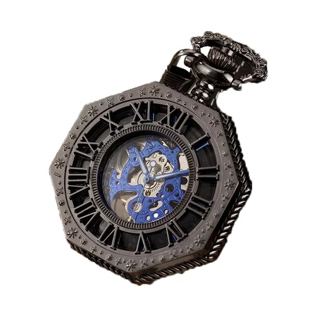 Ceas de buzunar MBrands, skeleton, Mecanic, cu lant, stil Vintage ...