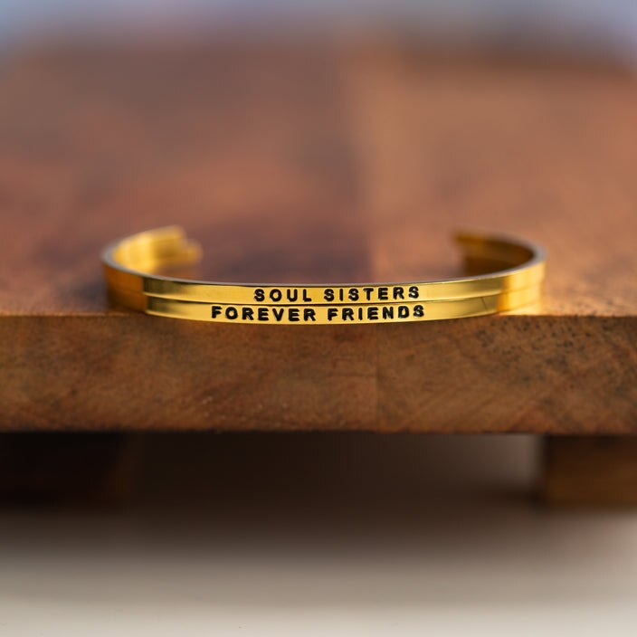 Bratara inox Forever Friends, aurita 18K, marime universala - eMAG.ro