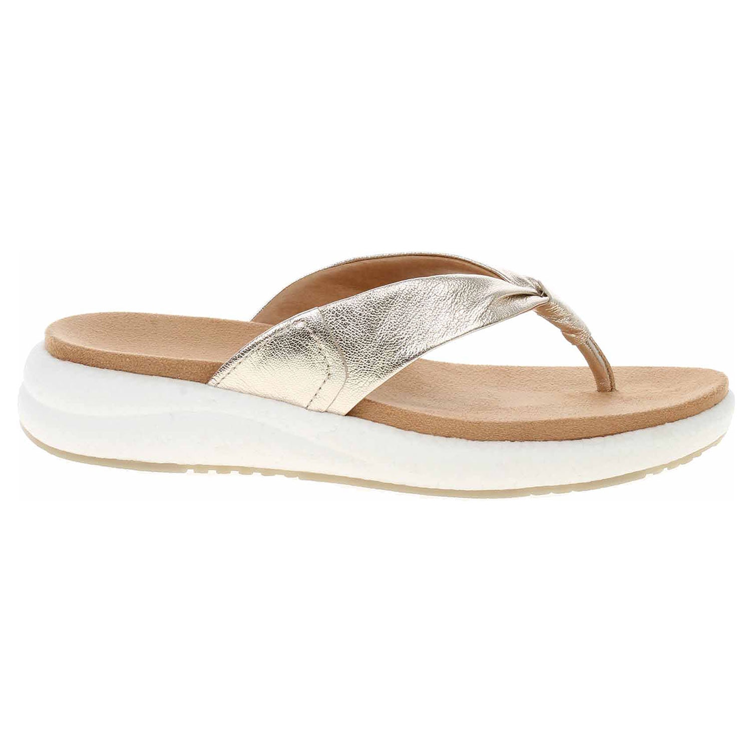 Slapi dama 9-27202-28, Caprice, Piele naturala, Auriu, 40 - eMAG.ro