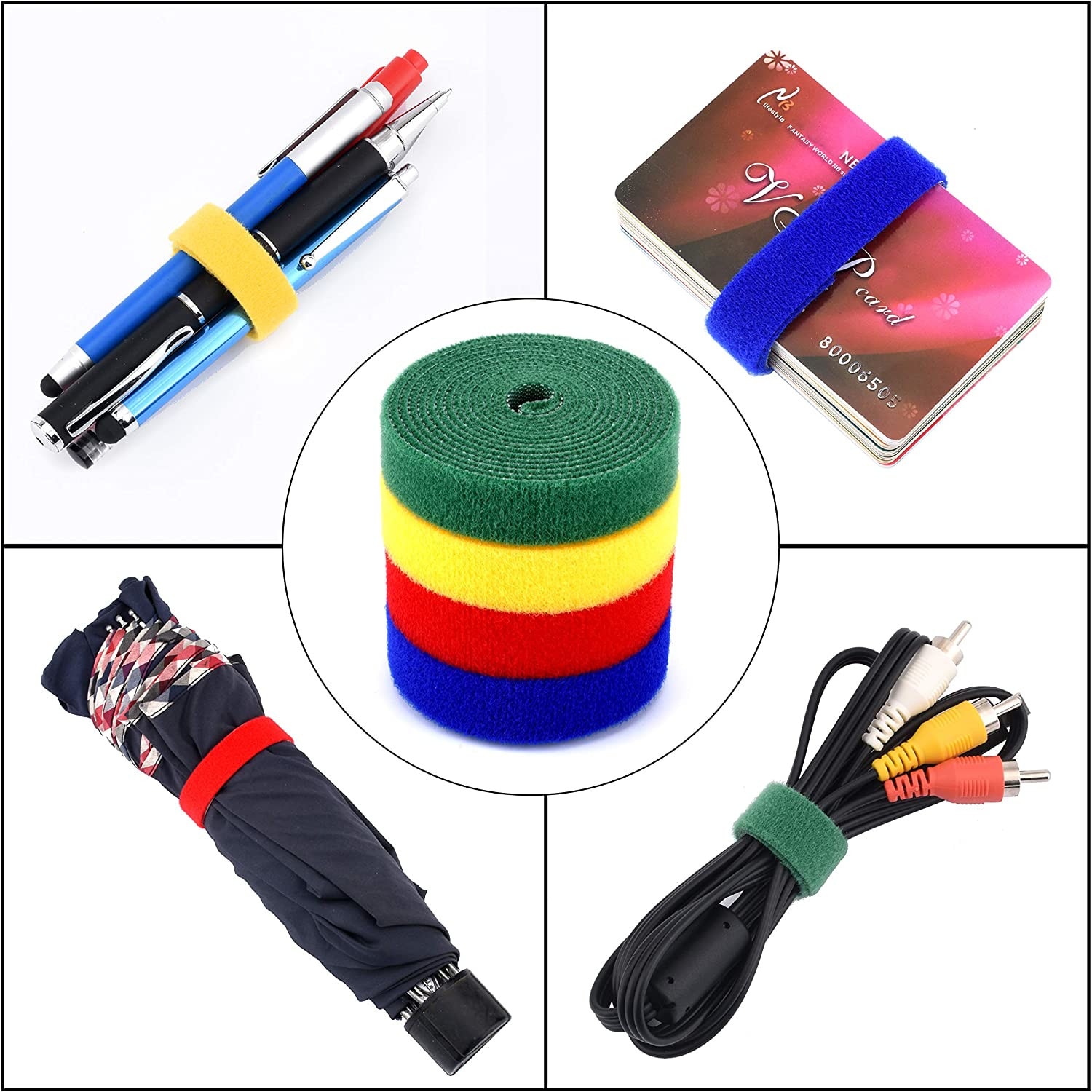 Banda tip velcro cu scai, AEYTLOI, Multifunctionala, 2x500cm, Galben ...