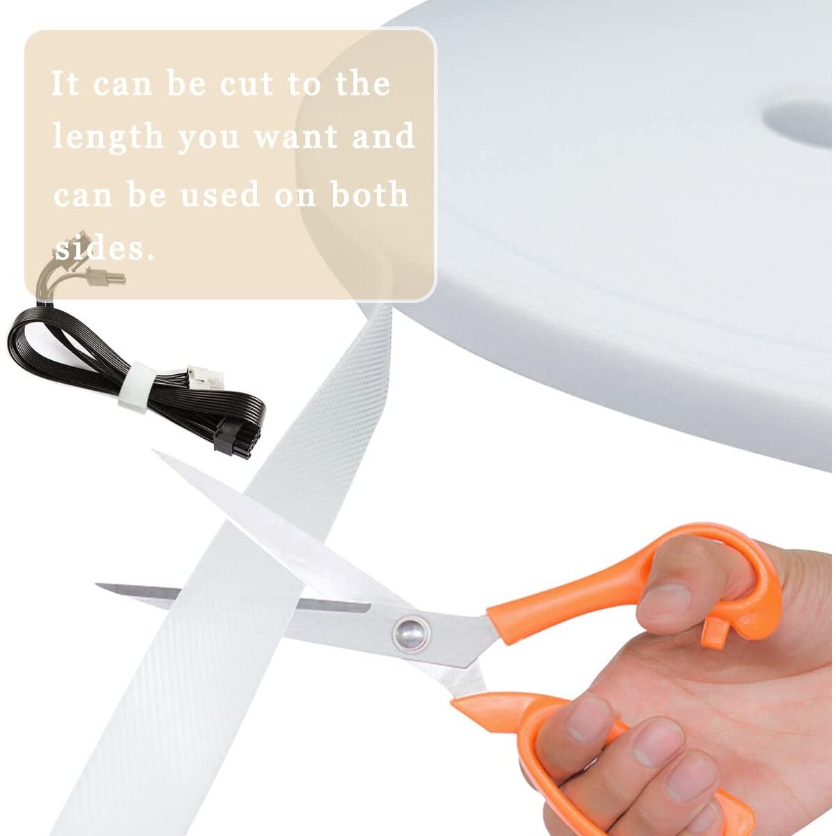 Banda tip velcro cu scai, AEYTLOI, Multifunctionala, 1.2x500 cm, Alb ...