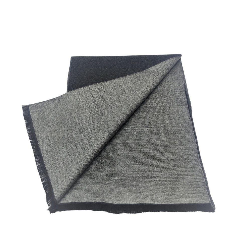 Fular din bumbac pentru barbati, 180 x 30 cm, gri mediu - eMAG.ro