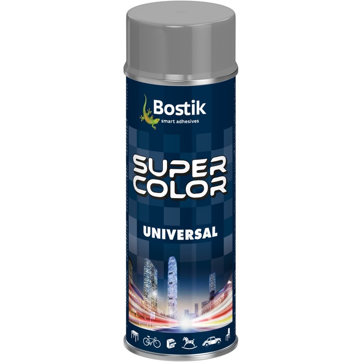 Vopsea spray, Bostik, Super Color, 400 ml, Argintiu - eMAG.ro