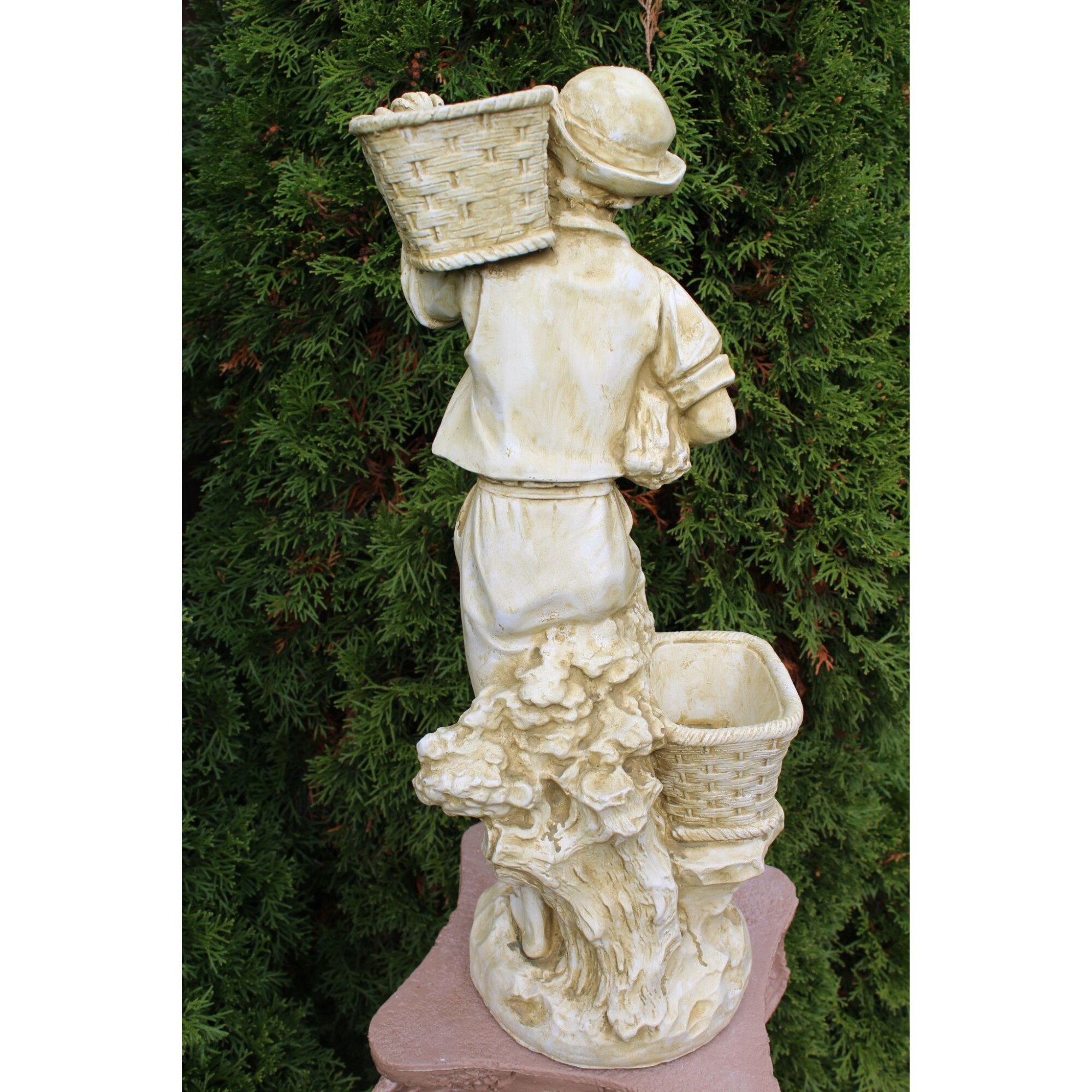Figurina gradina Baiat, Kubutku, Rasina, 55 cm, Alb - eMAG.ro