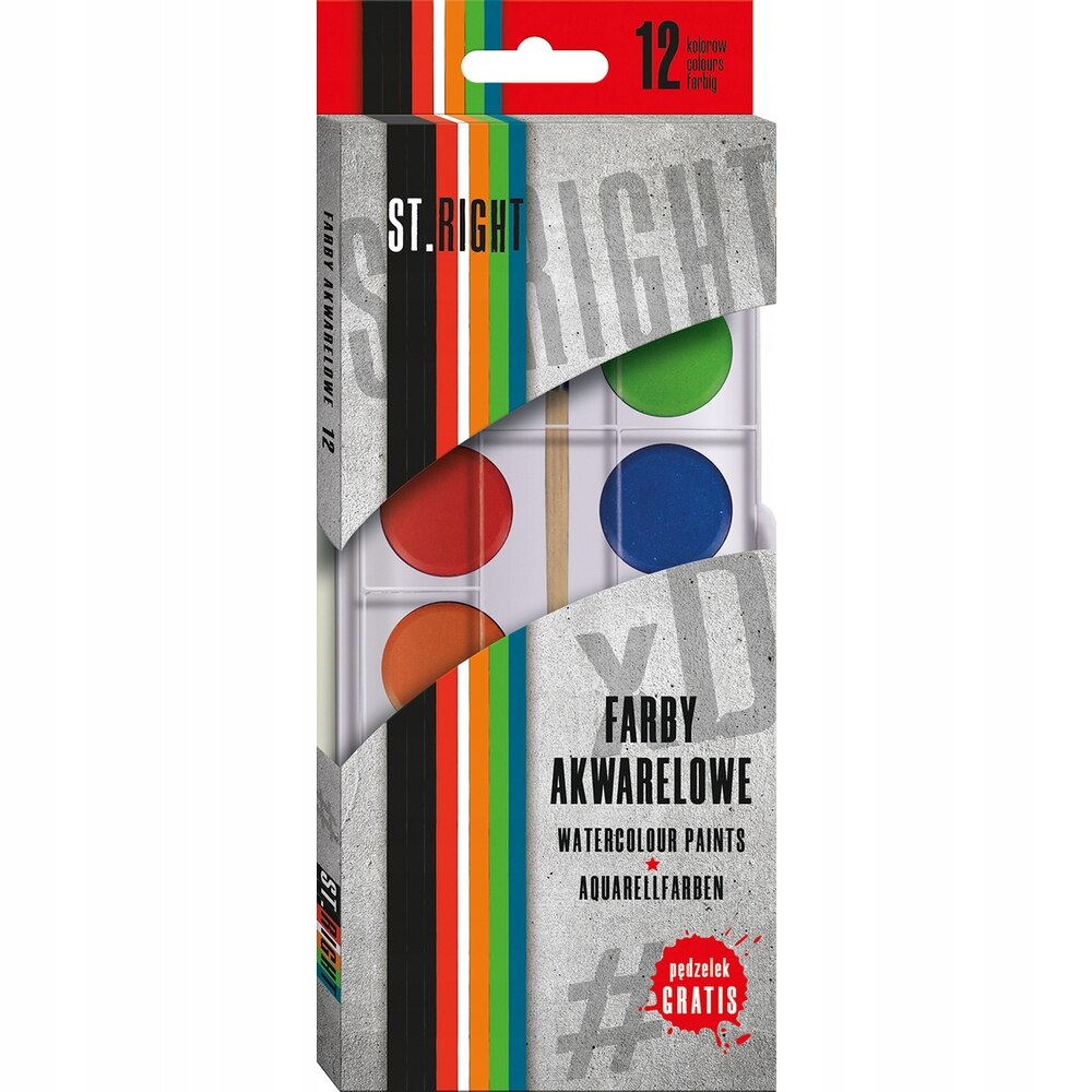 Set acuarele cu pensula, ST.RIGHT, Multicolor - eMAG.ro