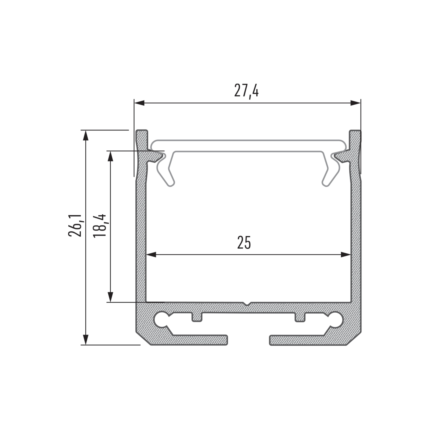 Profil DILEDA pentru benzi LED, Lumines, 2m, Aluminiu, Alb - eMAG.ro
