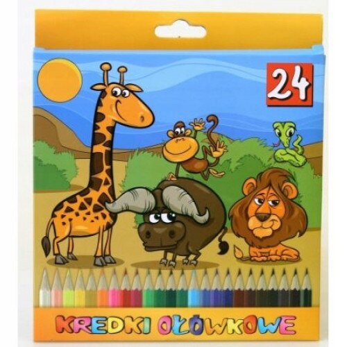 Set creioane colorate, Titanum, 24 buc, Multicolor - eMAG.ro