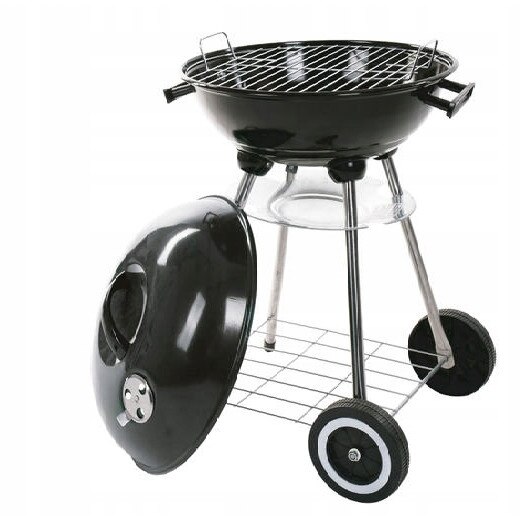 Gratar cu capac pe roti, Mirpol, Otel, 68 cm, Negru - eMAG.ro