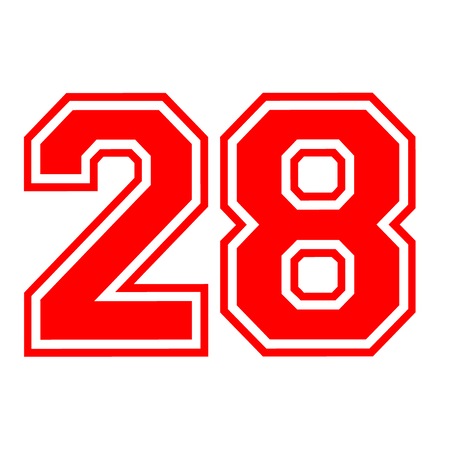 Sticker decorativ perete, auto si geam, Numarul 28, Rosu, 30 cm - eMAG.ro