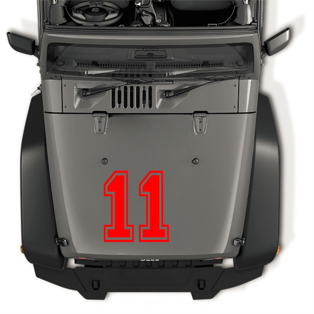 Sticker decorativ perete, auto si geam, Numarul 11, Rosu, 40 cm - eMAG.ro