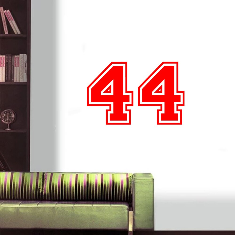 Sticker decorativ perete, auto si geam, Numarul 44, Rosu, 50 cm - eMAG.ro