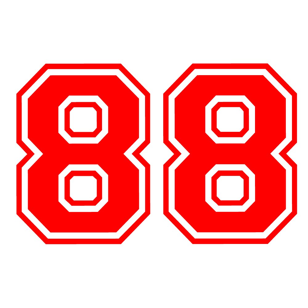 Sticker decorativ perete, auto si geam, Numarul 88, Rosu, 30 cm - eMAG.ro