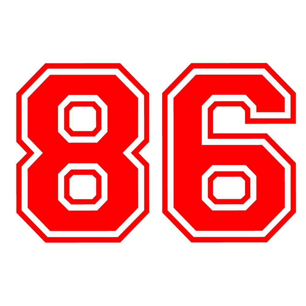 Sticker decorativ perete, auto si geam, Numarul 86, Rosu, 40 cm - eMAG.ro