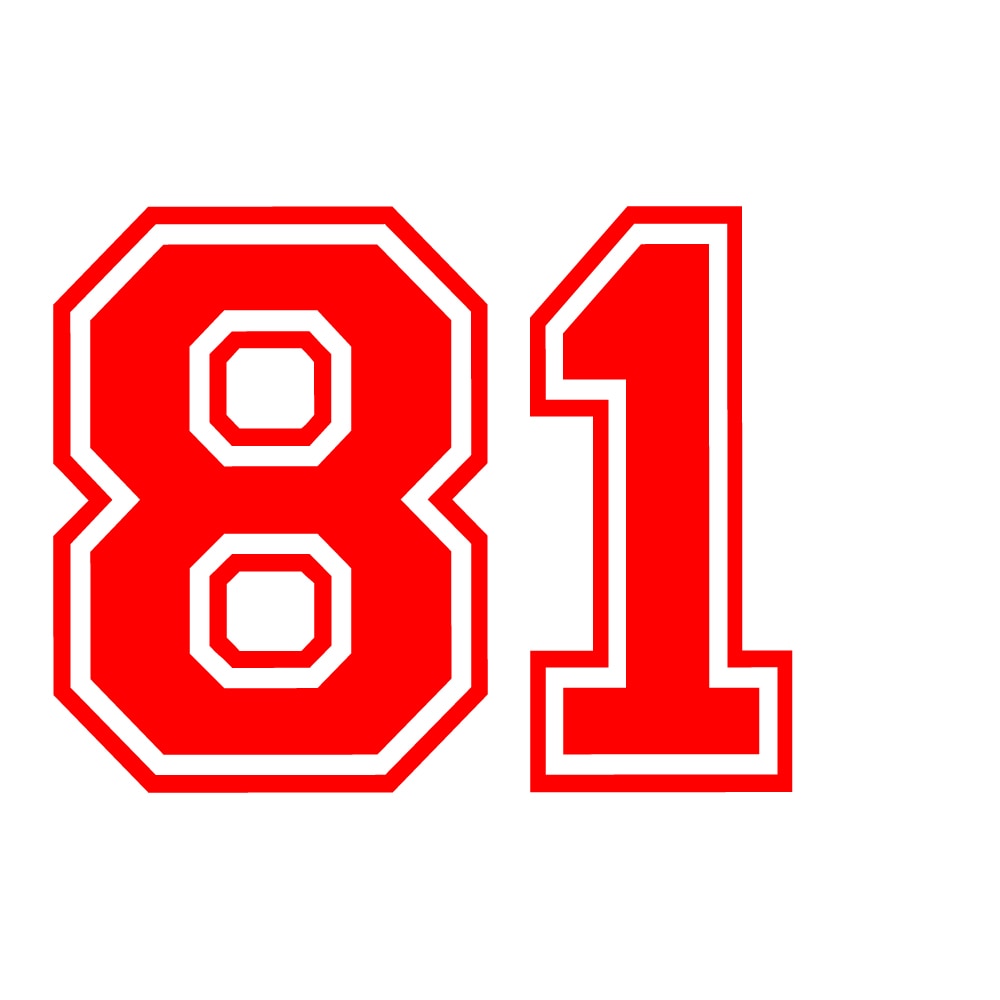 Sticker decorativ perete, auto si geam, Numarul 81, Rosu, 40 cm - eMAG.ro