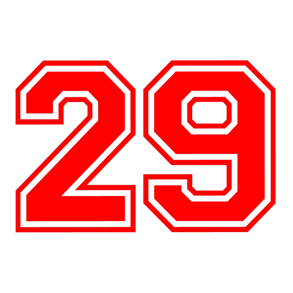 Sticker decorativ perete, auto si geam, Numarul 29, Rosu, 40 cm - eMAG.ro