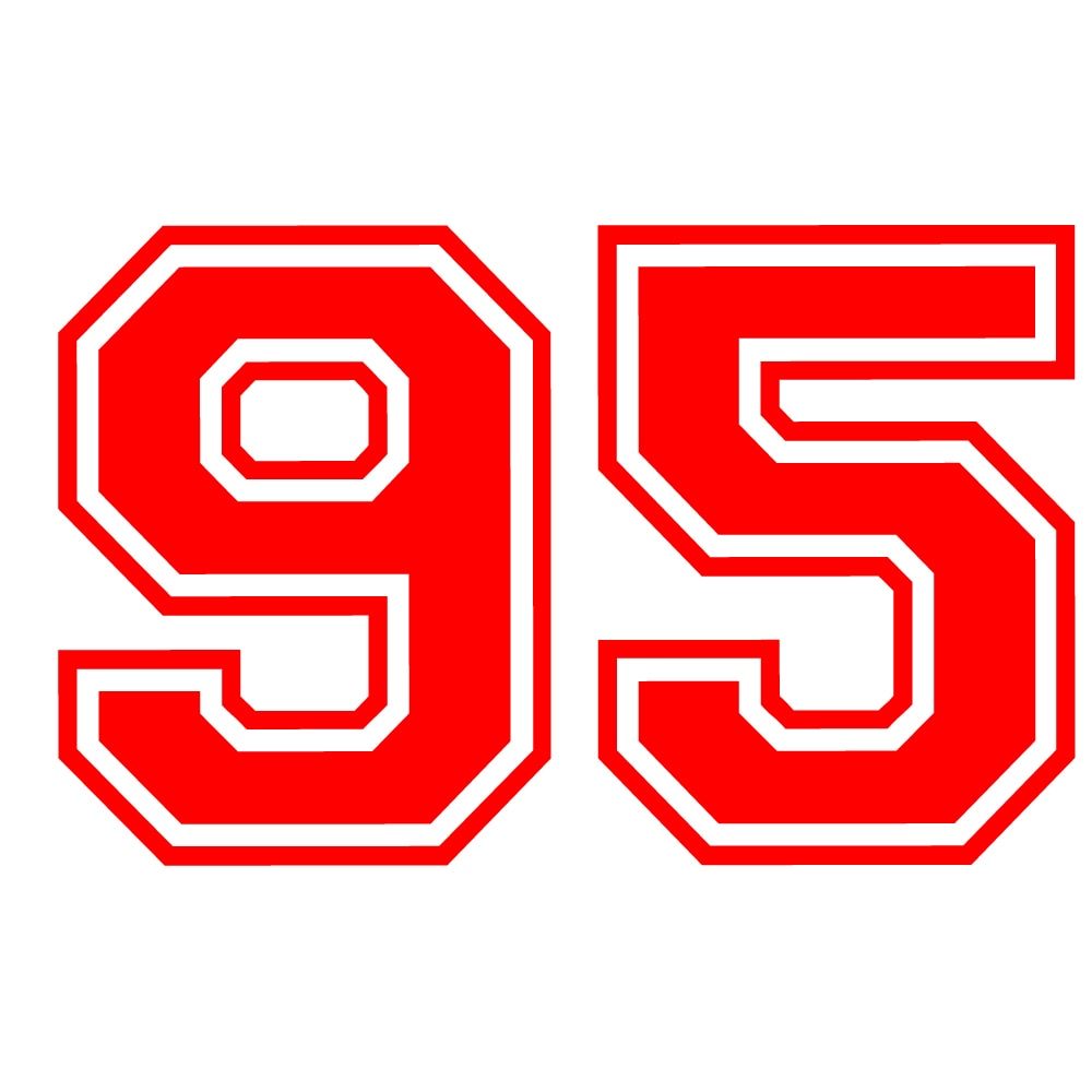 Sticker decorativ perete, auto si geam, Numarul 95, Rosu, 40 cm - eMAG.ro