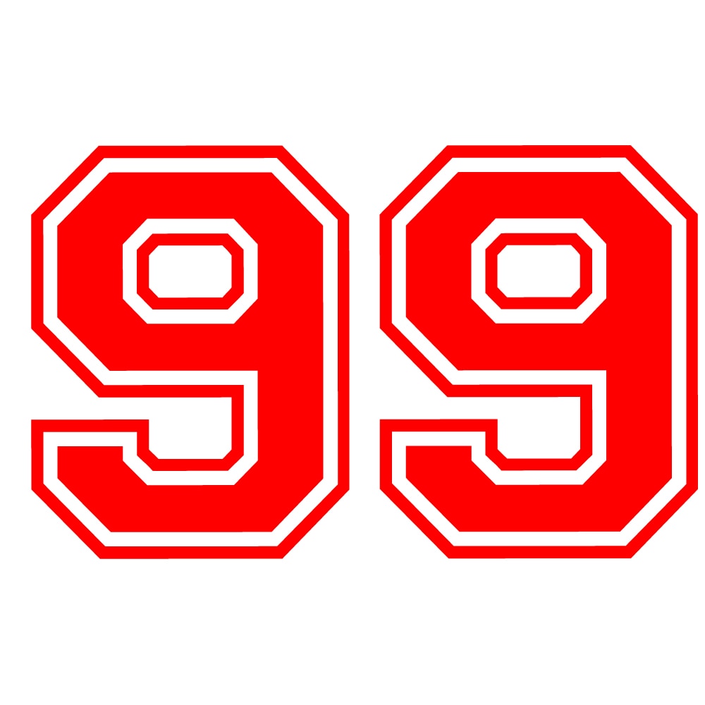Sticker decorativ perete, auto si geam, Numarul 99, Rosu, 40 cm - eMAG.ro