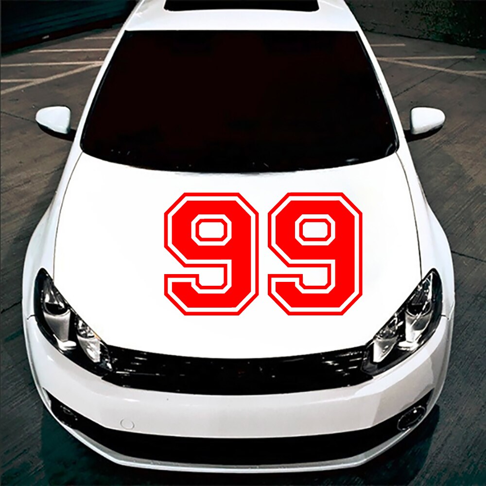 Sticker decorativ perete, auto si geam, Numarul 99, Rosu, 40 cm - eMAG.ro