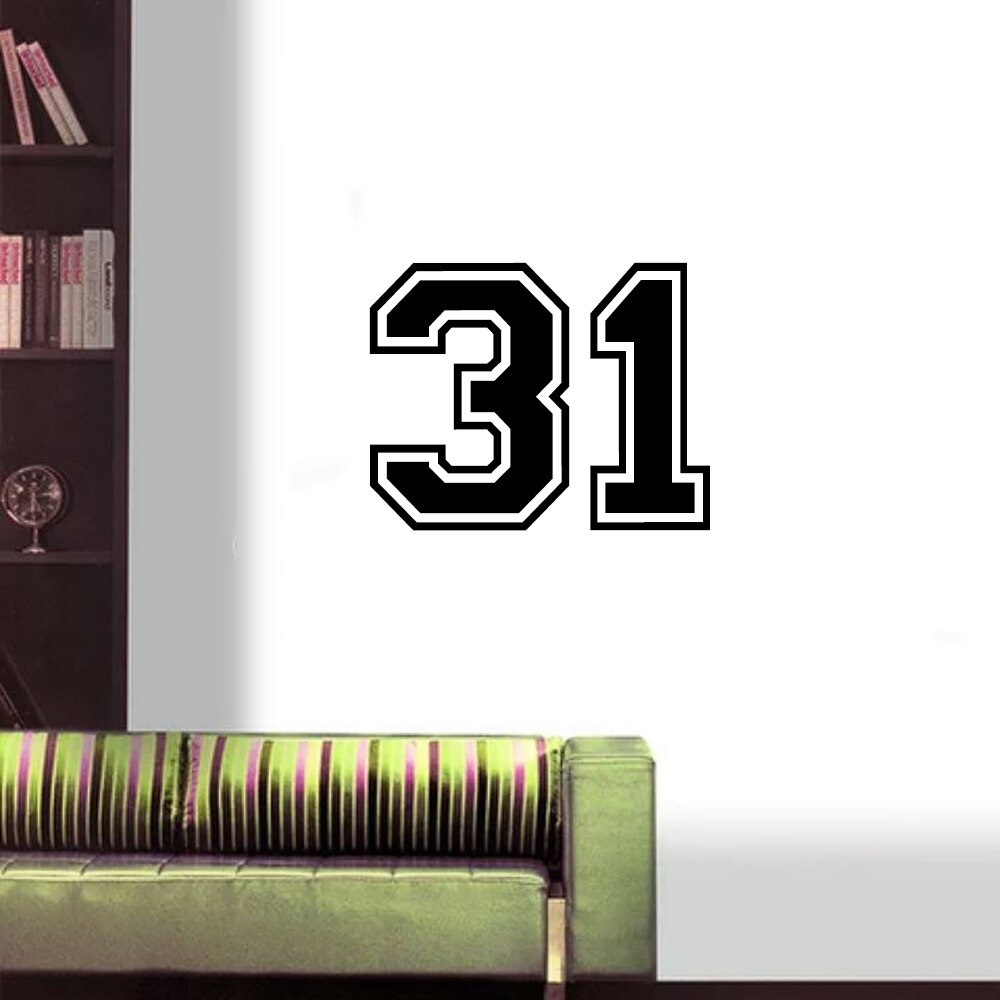 Sticker decorativ perete, auto si geam, Numarul 31, Negru, 50 cm - eMAG.ro